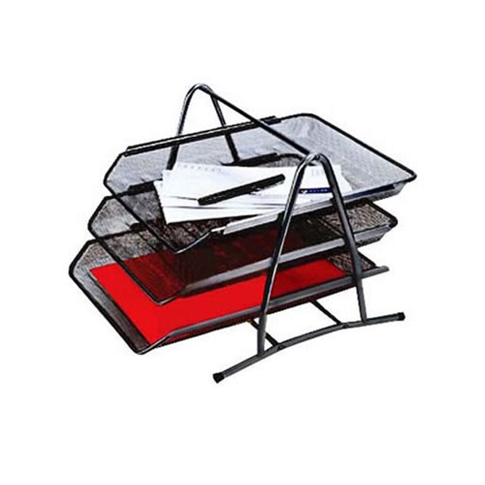 Bandeja Porta Documentos Rejilla Triple Metálica