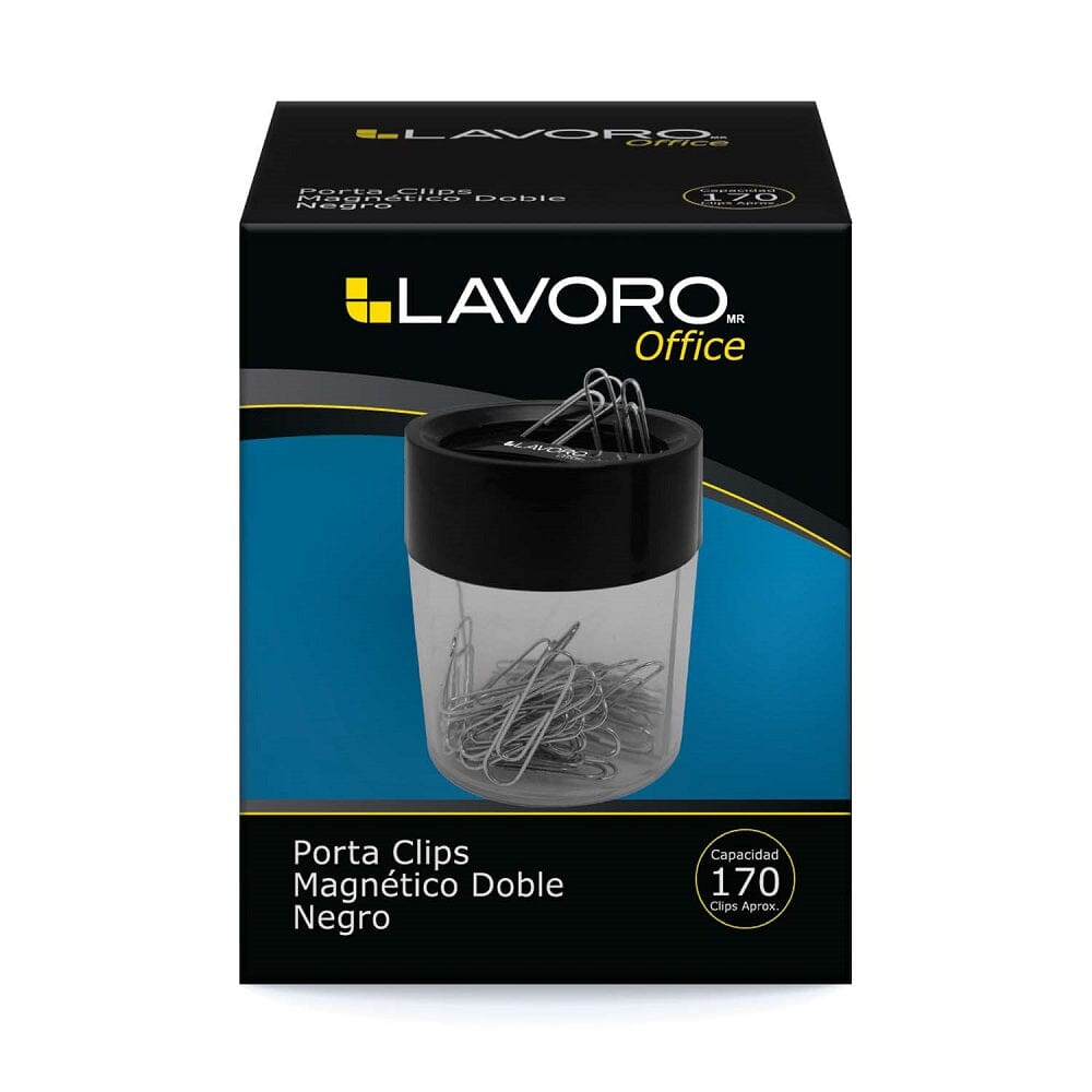 Porta Clips Magnetico Doble Negro Y Transparente