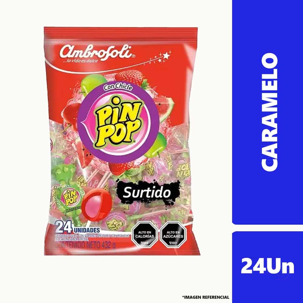 Paleta Pin Pop Surtido Bolsa 24X17 Gr