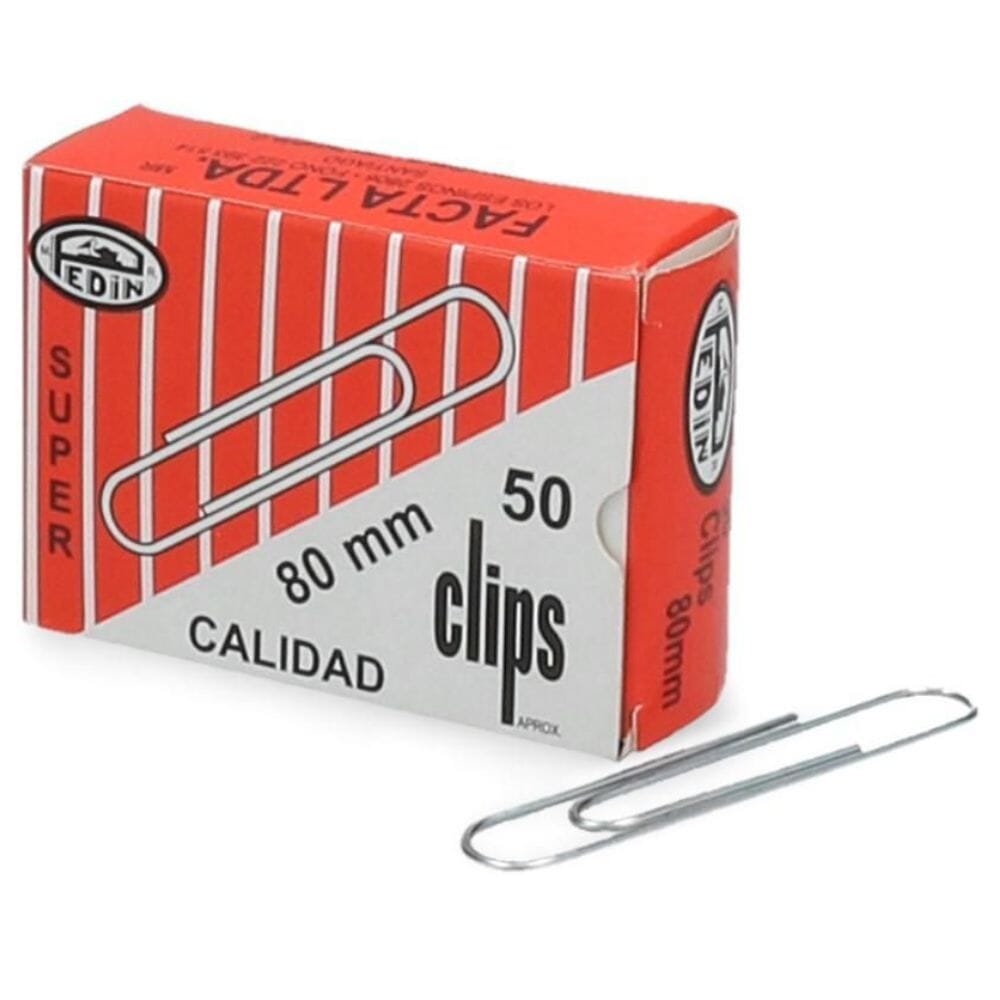 Clips Metálico N80 Redondo 80 Mm Gigante 50 Un