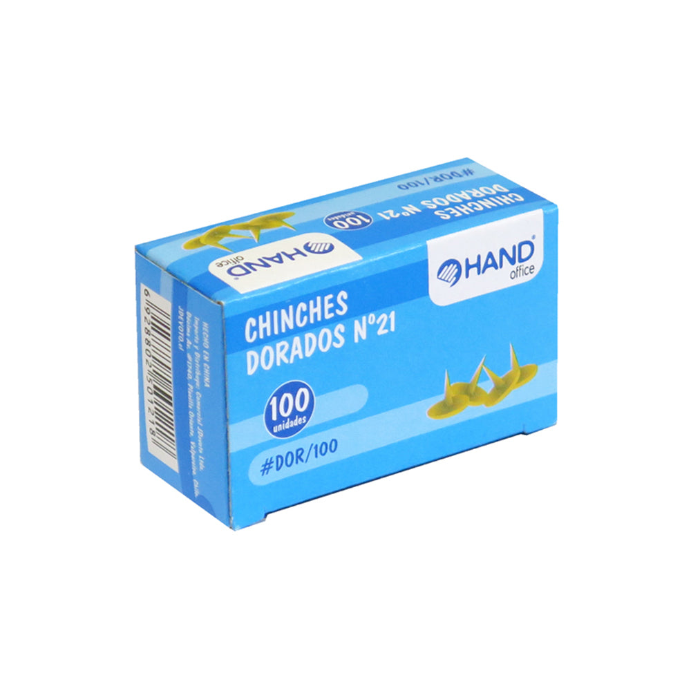 Chinche Metálico Dorado 100 Un Caja
