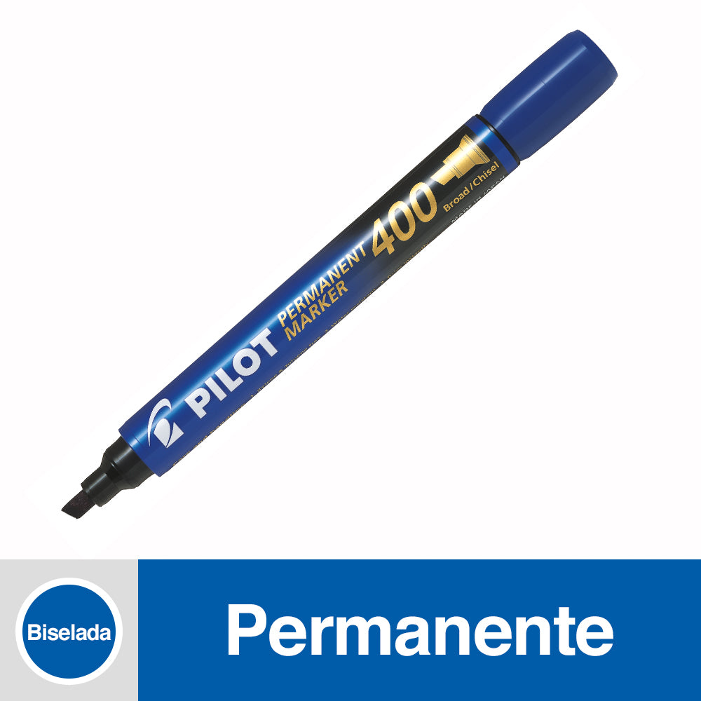 Marcador Permanente Punta Biselada sca400 Azul