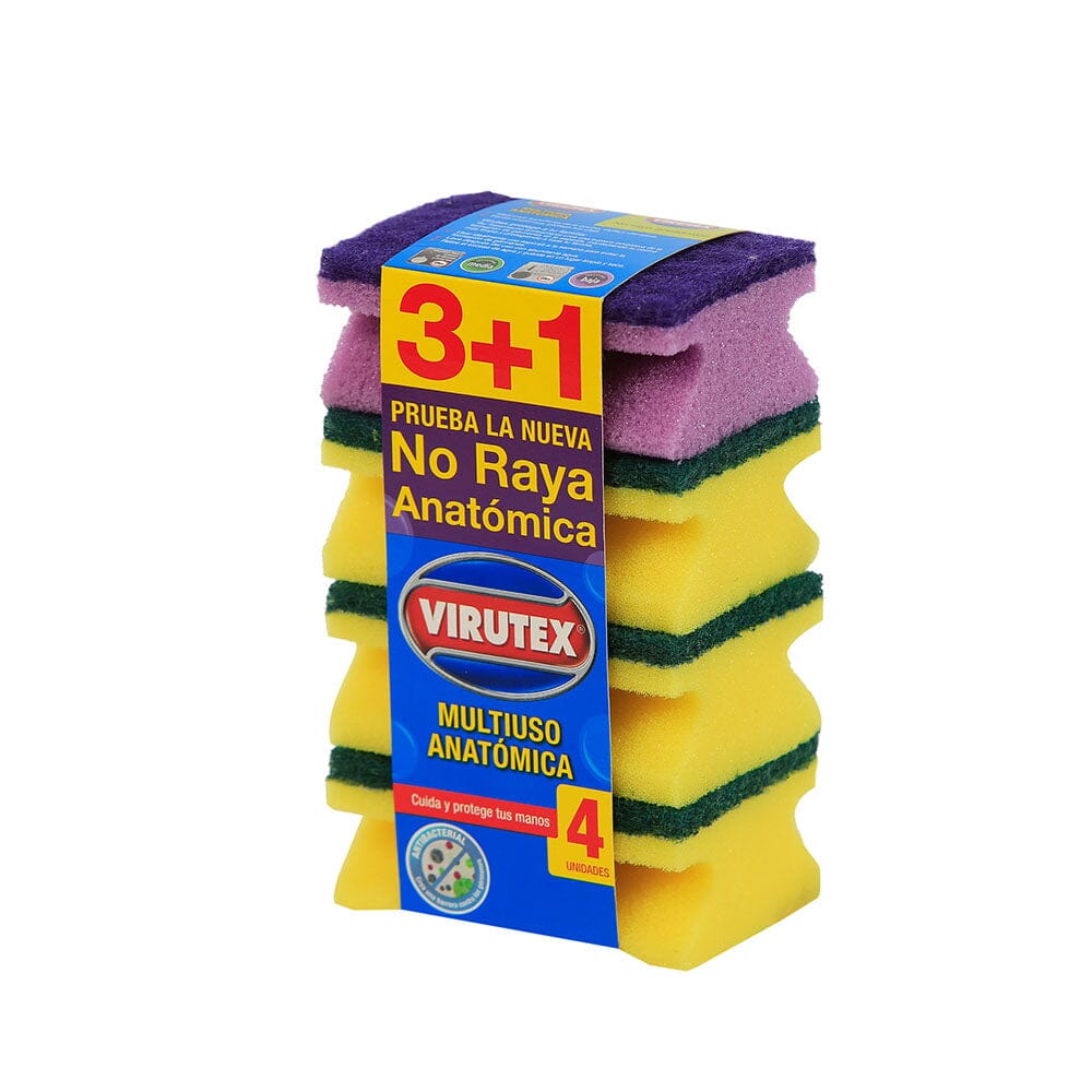 Esponja Multiuso 2 En 1 Amarillo 3+1